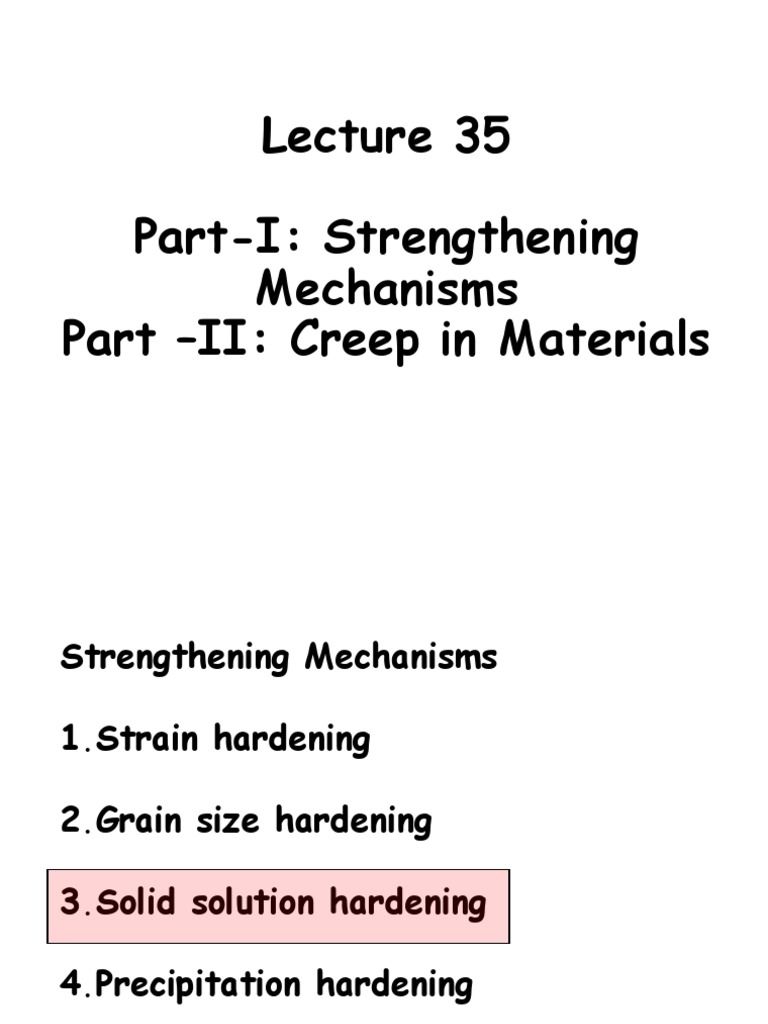 Lecture 35 - 2 PDF | PDF | Creep (Deformation) | Dislocation
