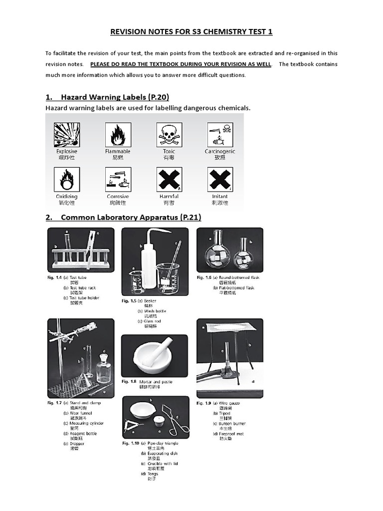 s3 Chem Rev Notes Ch1&5 | PDF | Isotope | Chemical Elements