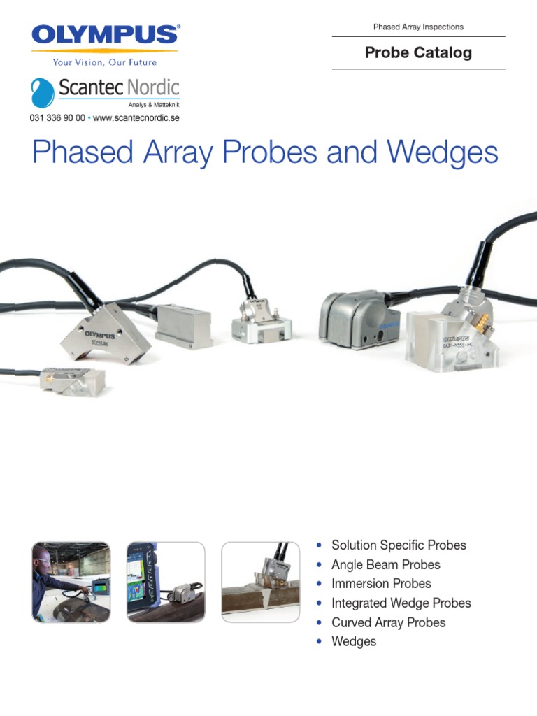 Phased Array Probes and Wedges | PDF | Pipe (Fluid Conveyance) | Electrical Connector