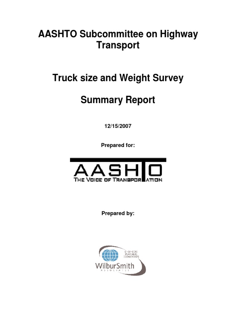 AASHTO Truck Size and Weight Survey_Draft_12!18!07 | Semi Trailer Truck ...