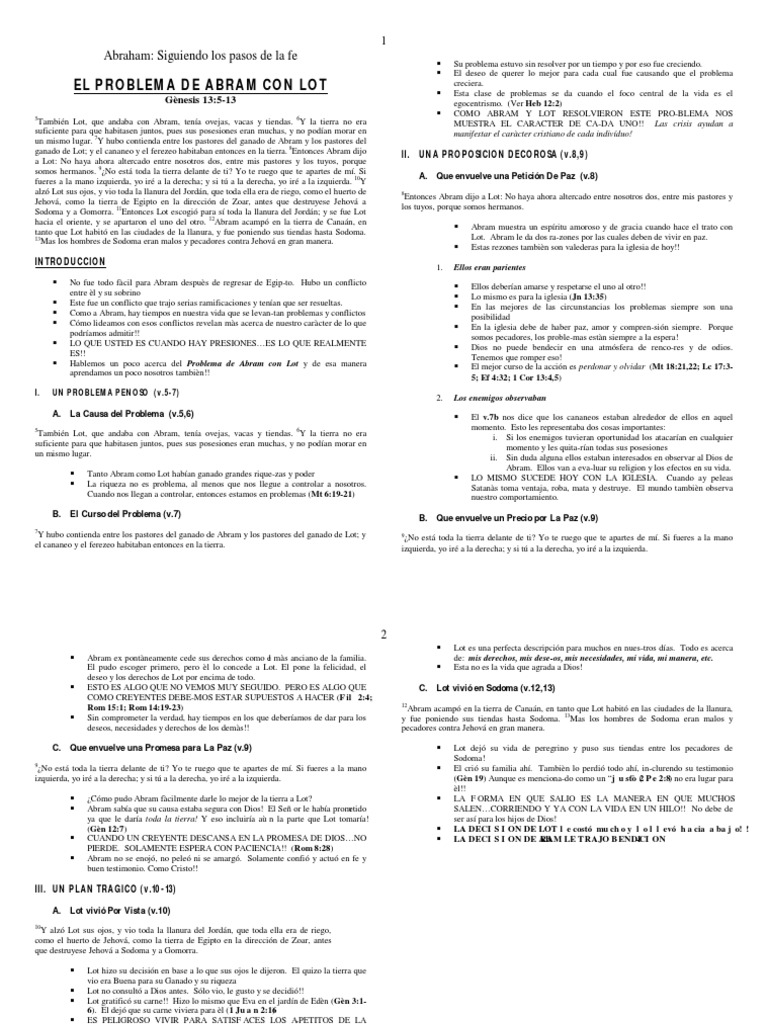 Estudio Biblico de Abraham y Lot | PDF | Abrahán | Creencia religiosa y doctrina