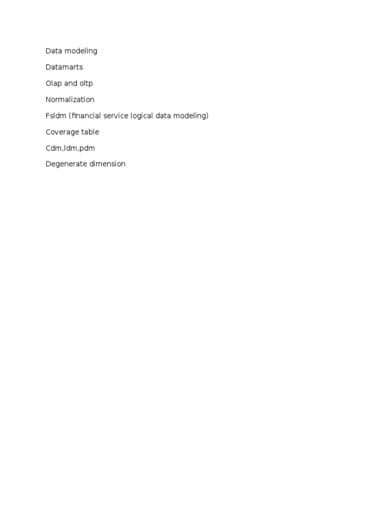 Data Modeling Datamarts Olap and Oltp Normalization FSLDM (Financial Service Logical Data ...