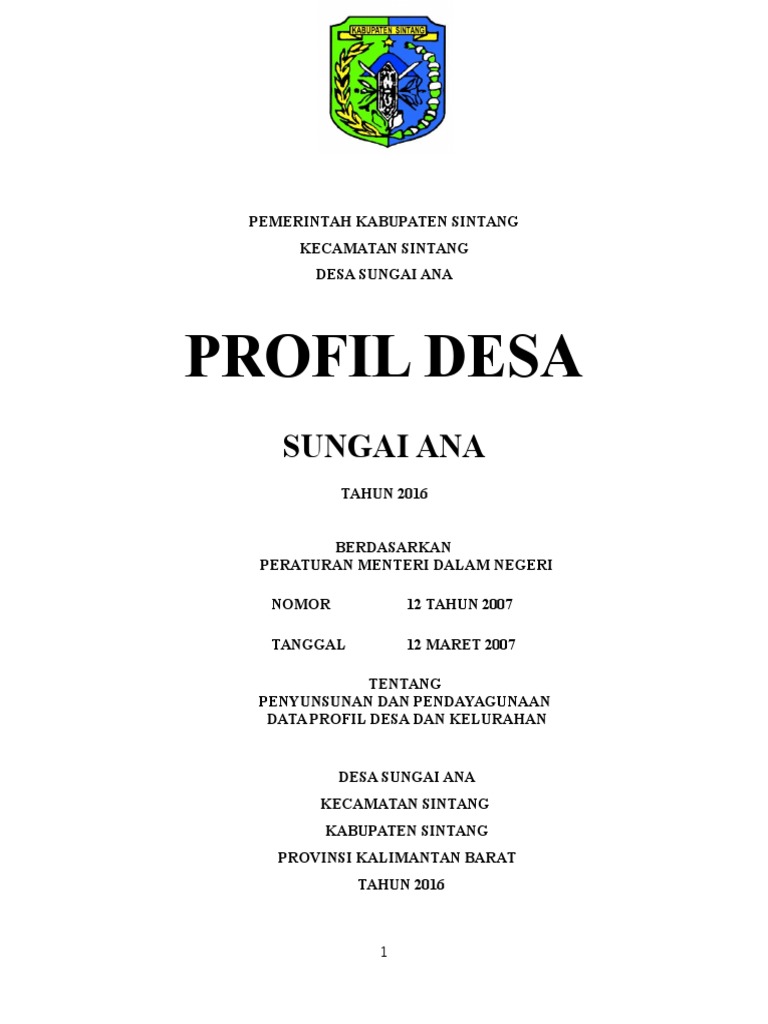 Buku Profil Desa 2016