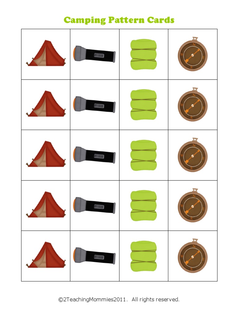 Camping Pattern Cards | PDF