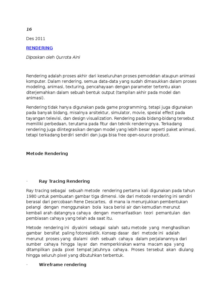 Rendering Adalah | PDF