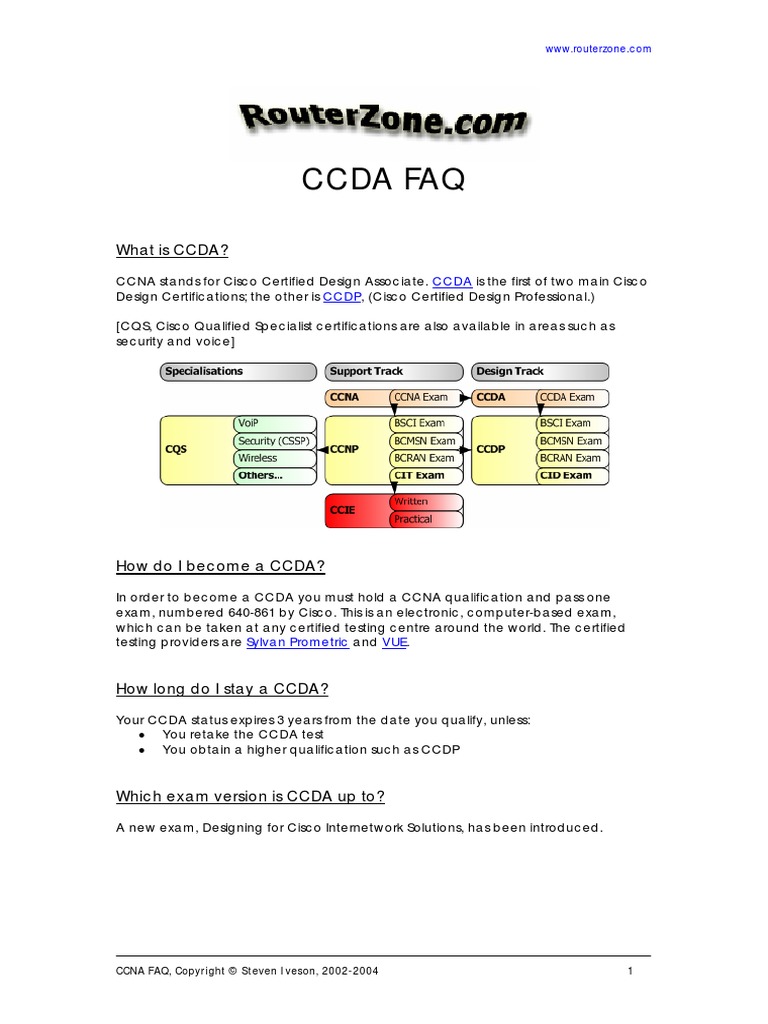 Ccda Faq PDF | PDF | Cisco Certifications | Test (Assessment)