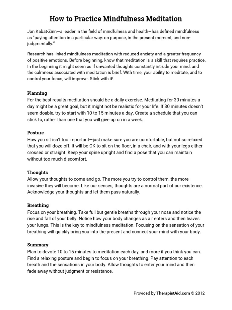 Mindfulness Meditation Guide: Tips & Techniques | PDF