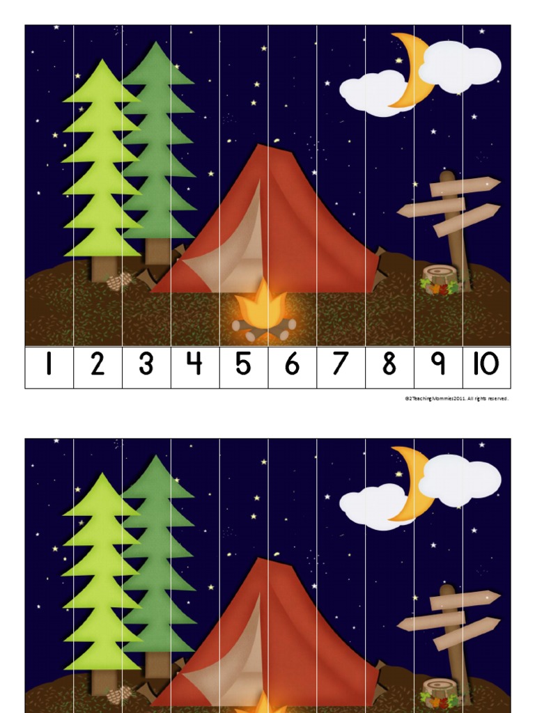 Number Order Puzzle - Camping | PDF