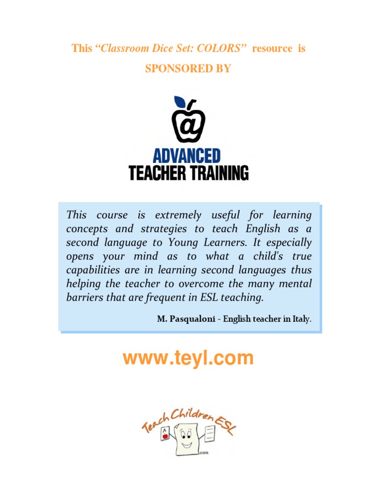 Classroom Dice Set Colors | PDF