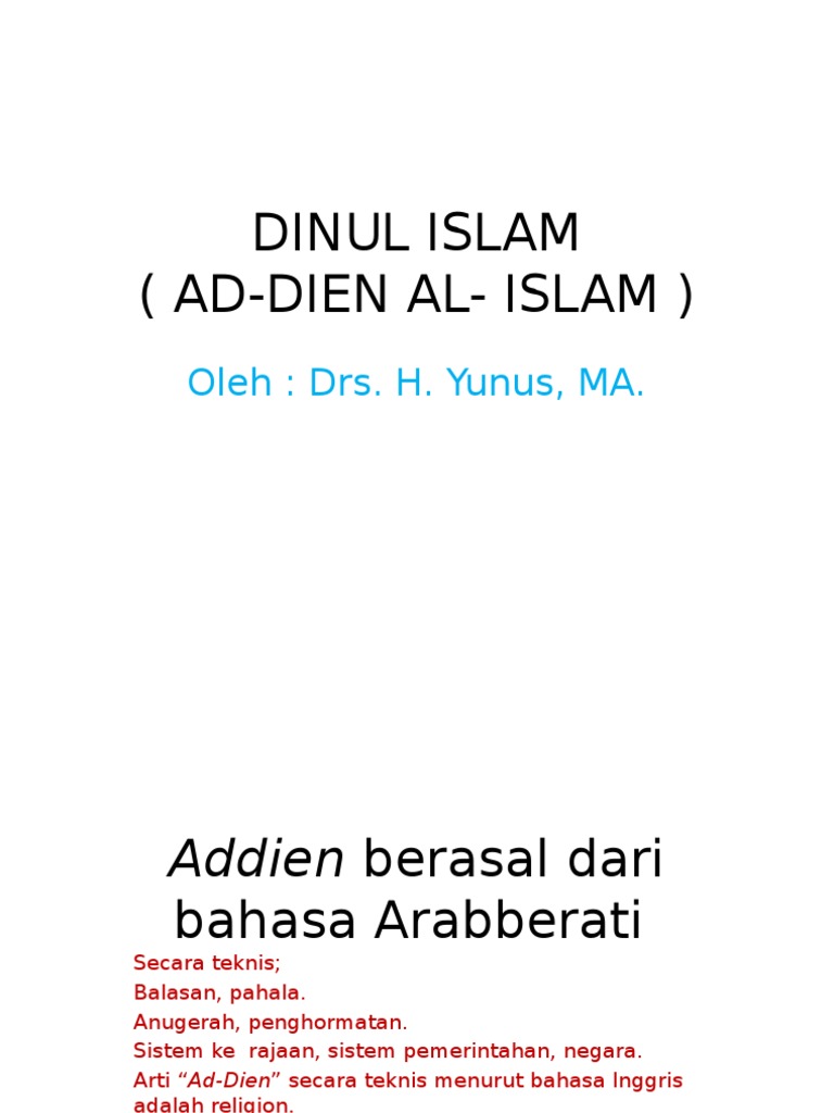 Pengertian Dinul Islam | PDF