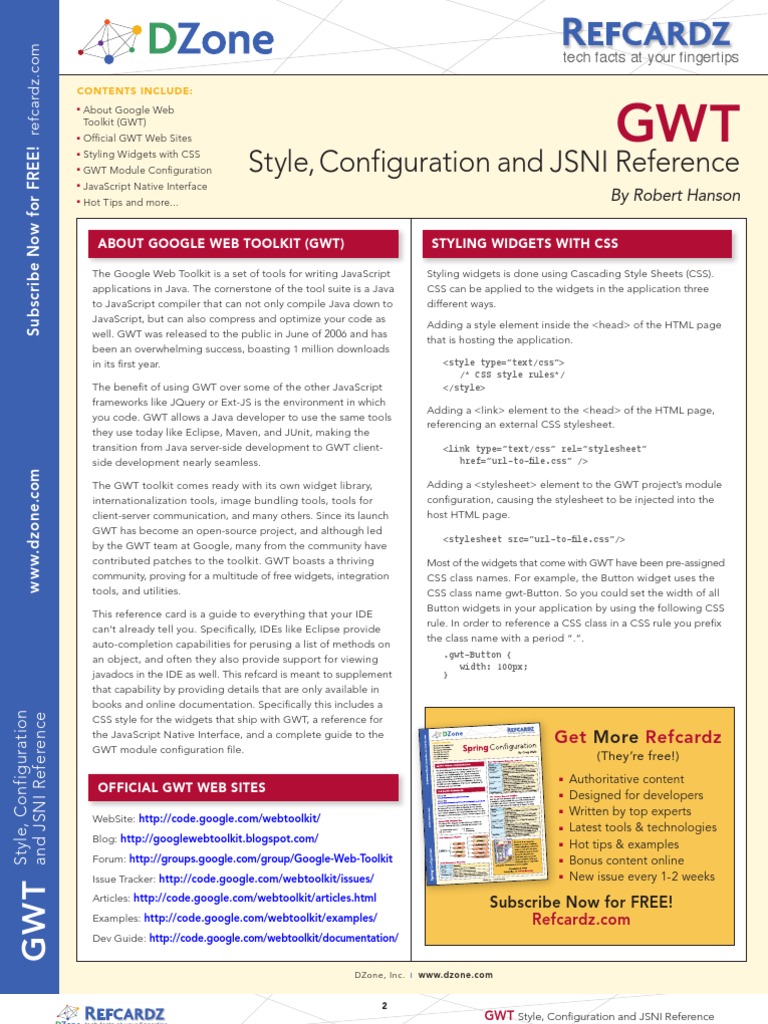 Style, Configuration and JSNI Reference: About Google Web Toolkit (GWT) Styling Widgets With Css ...