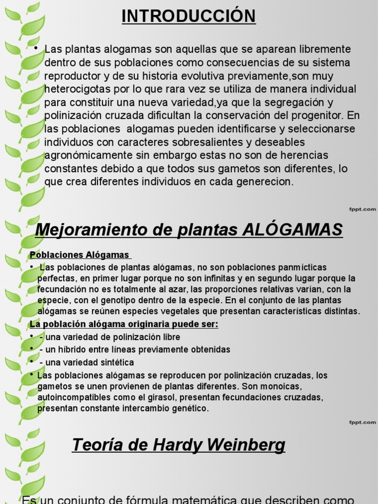 Plantas Alogamas | PDF | Evolución | Mutación
