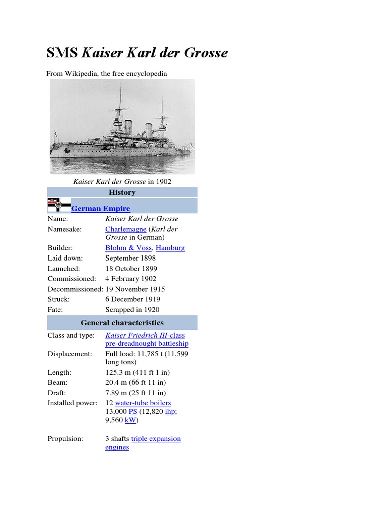 SMS Kaiser Karl Der Grosse | PDF | Naval Ships | Water Transport