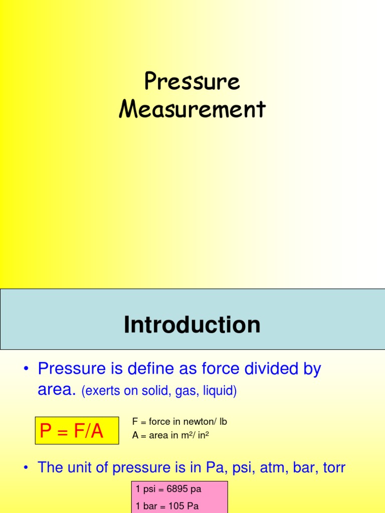 Pressure Measurement | PDF | Pressure Measurement | Pressure