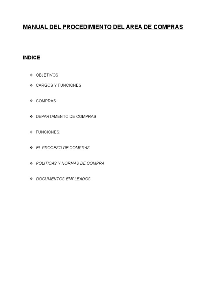 Manual Del Procedimiento de Compras | PDF | Factura | Calidad (comercial)