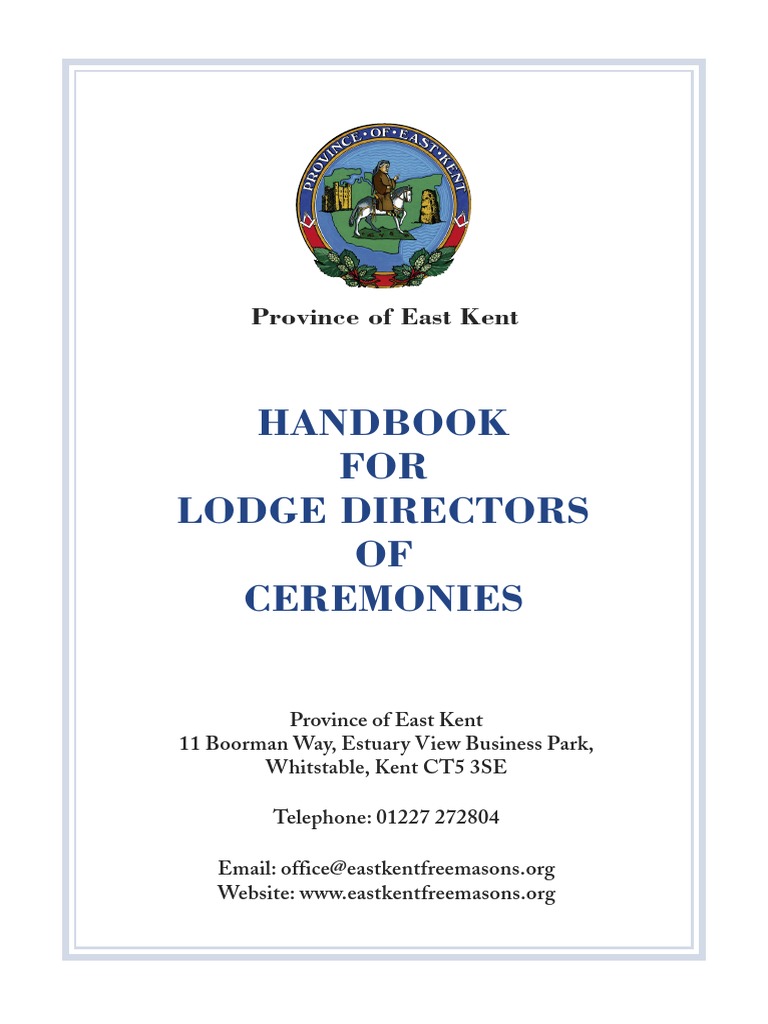 Lodge Director of Ceremonies Handbook | PDF | Masonic Lodge | Freemasonry