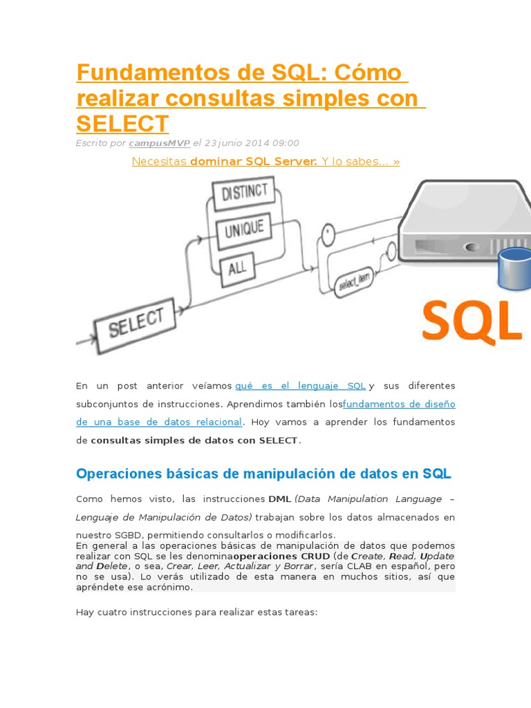 Fundamentos de SQL | PDF | SQL | Tabla (base de datos)