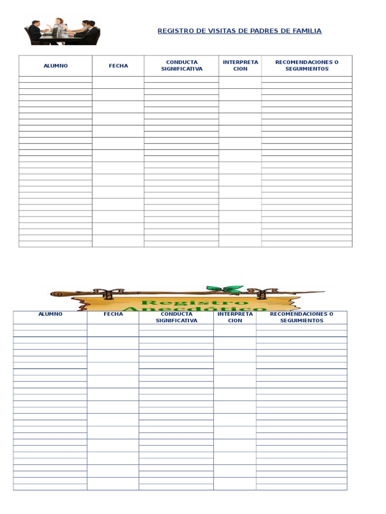 Registro de Visitas de Padres de Familia