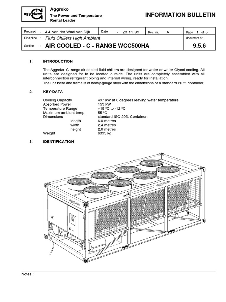 500 KW Chiller Data Sheet | PDF | Engineering Thermodynamics | Pressure