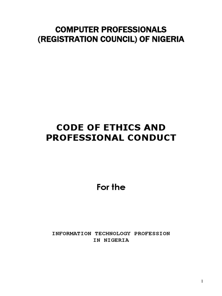Code of Ethics and Professional Conduct | PDF | Profession | Information