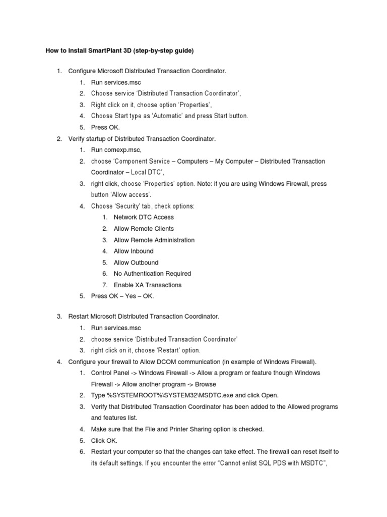 SP3D INSTALLATION Summary | PDF | Port (Computer Networking) | Microsoft Sql Server