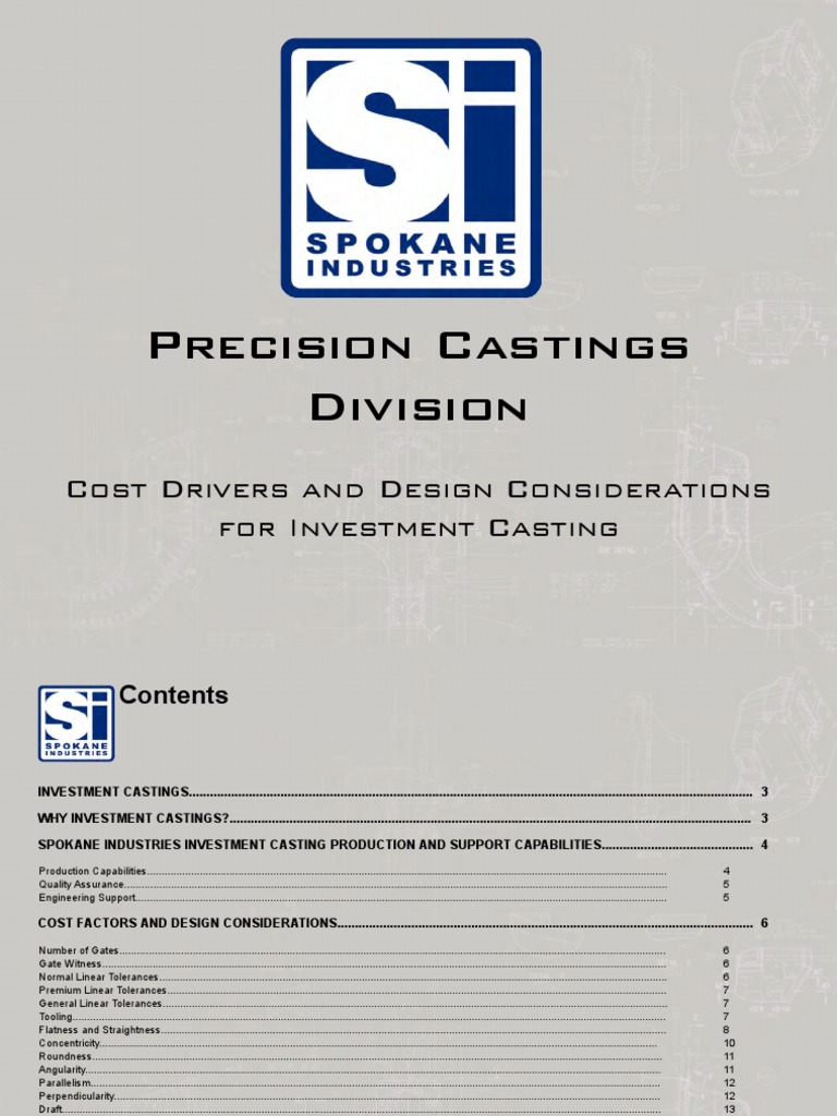 Investment Casting Design Guide PDF | PDF | Casting (Metalworking) | Steel