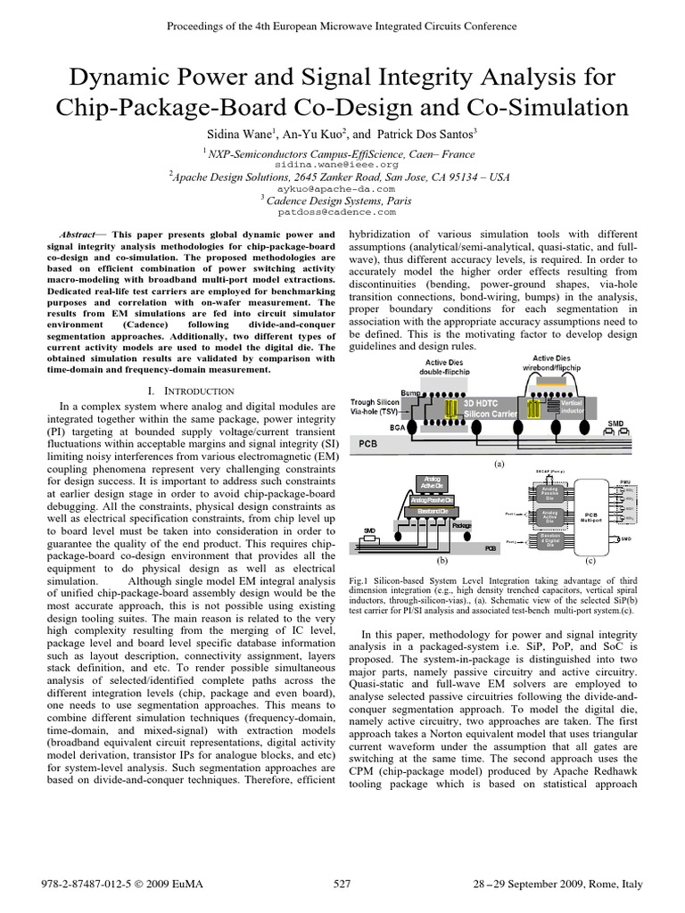 Dynamic Power and Signal Integrity Analysis For Chip-Package-Board Co ...