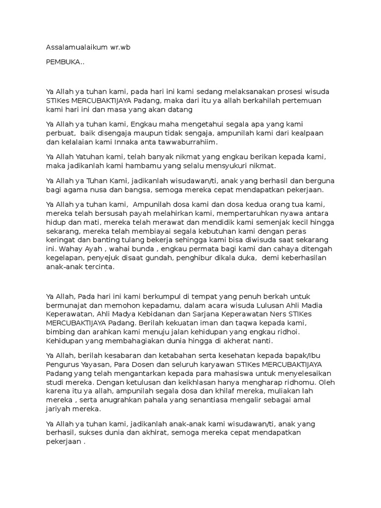 Doa Wisuda | PDF | Memasak, Makanan, & Anggur | Agama & Spiritualitas