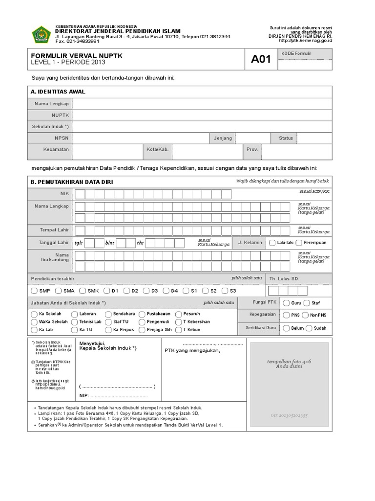 Formulir A01 PDF | PDF