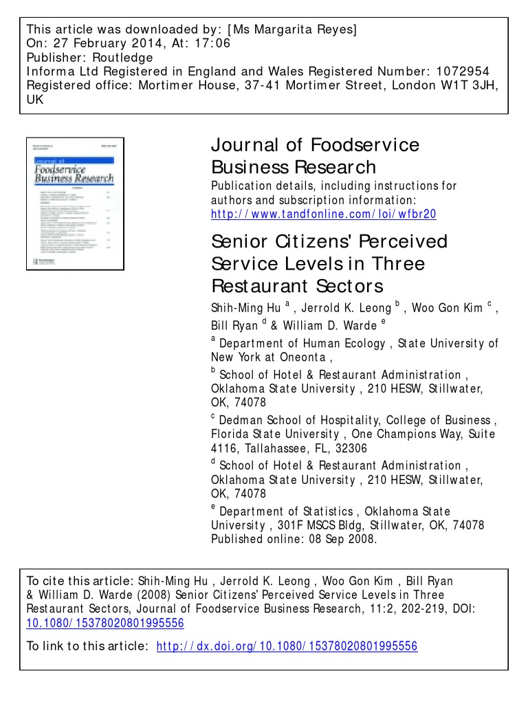 Service Levels | PDF | Restaurants | Foods