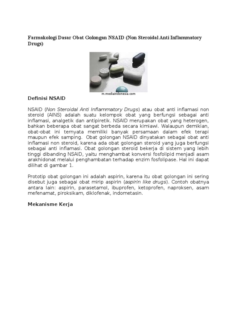 Farmakologi Dasar Obat Golongan NSAID | PDF