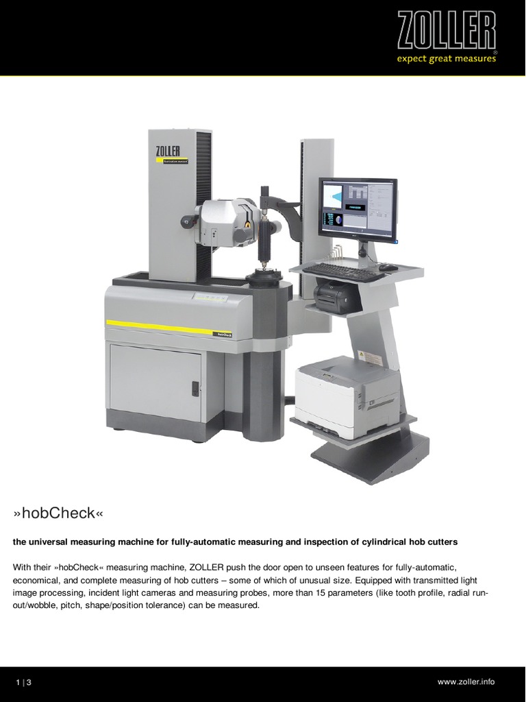 Hobcheck : The Universal Measuring Machine For Fully-Automatic ...