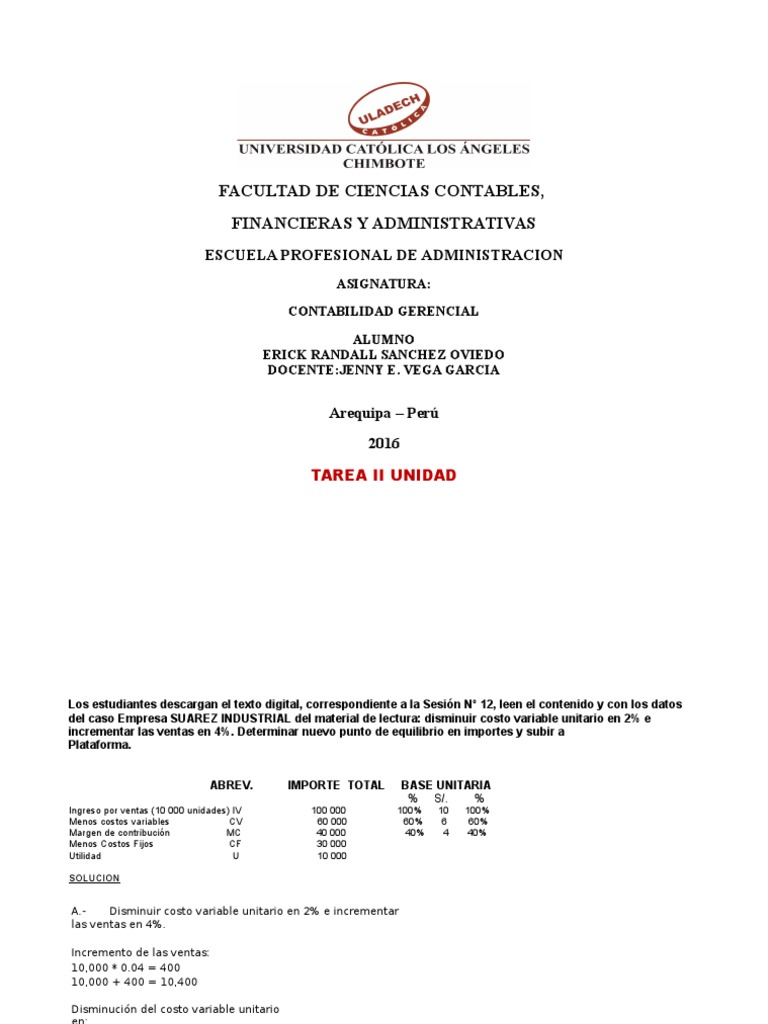 Practica Calificada II UNIDAD. | PDF | Contabilidad | Negocios económicos Practica Calificada II UNIDAD. | PDF | Contabilidad | Negocios económicos