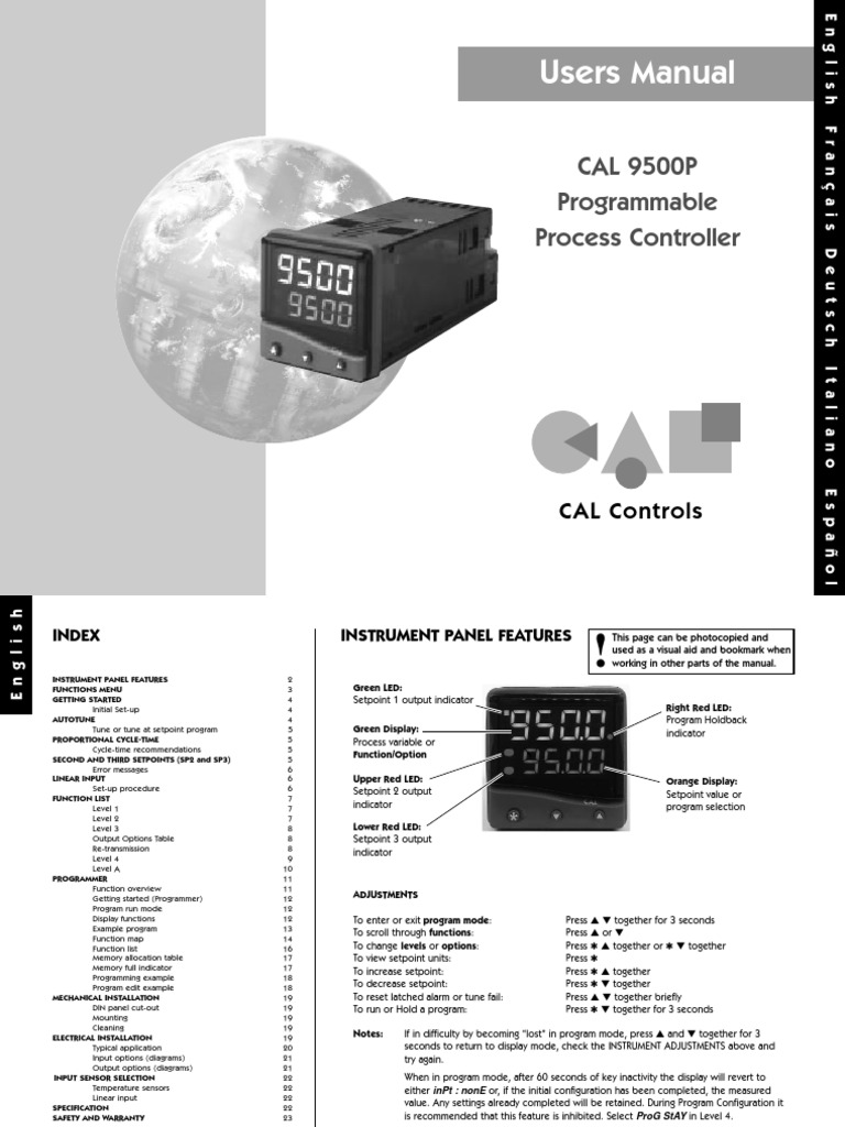 Scientemp - CAL 9500P Programmable Process Controller User Manual | PDF ...