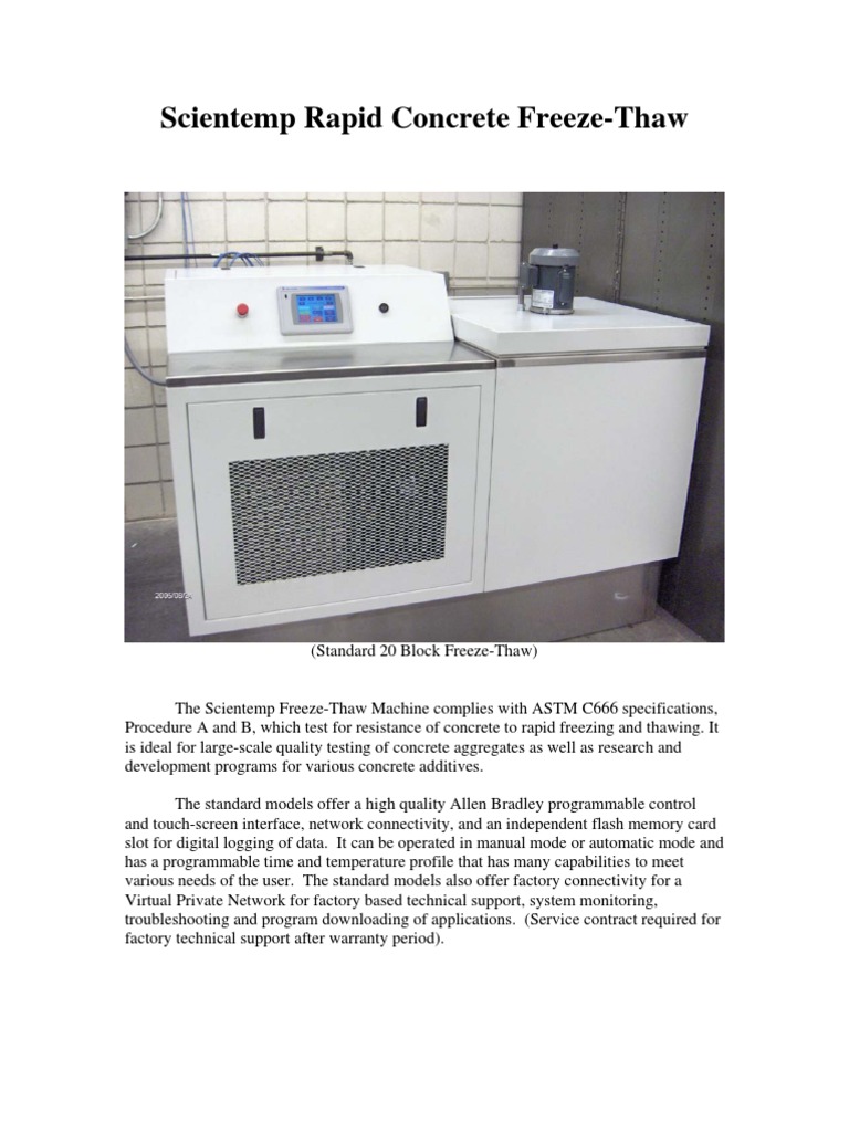 The Scientemp Freeze-Thaw Concrete Tester Brochure, Concrete Testing ...