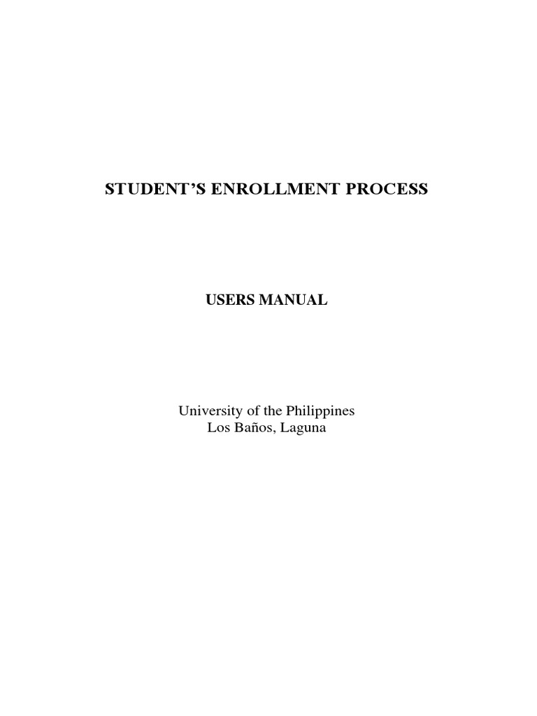 Student'S Enrollment Process: Users Manual | PDF