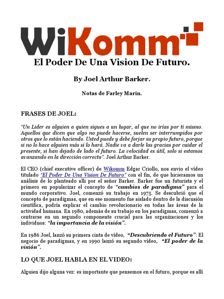 El Poder de una Visión Futura | PDF | Cociente de inteligencia | Paradigma