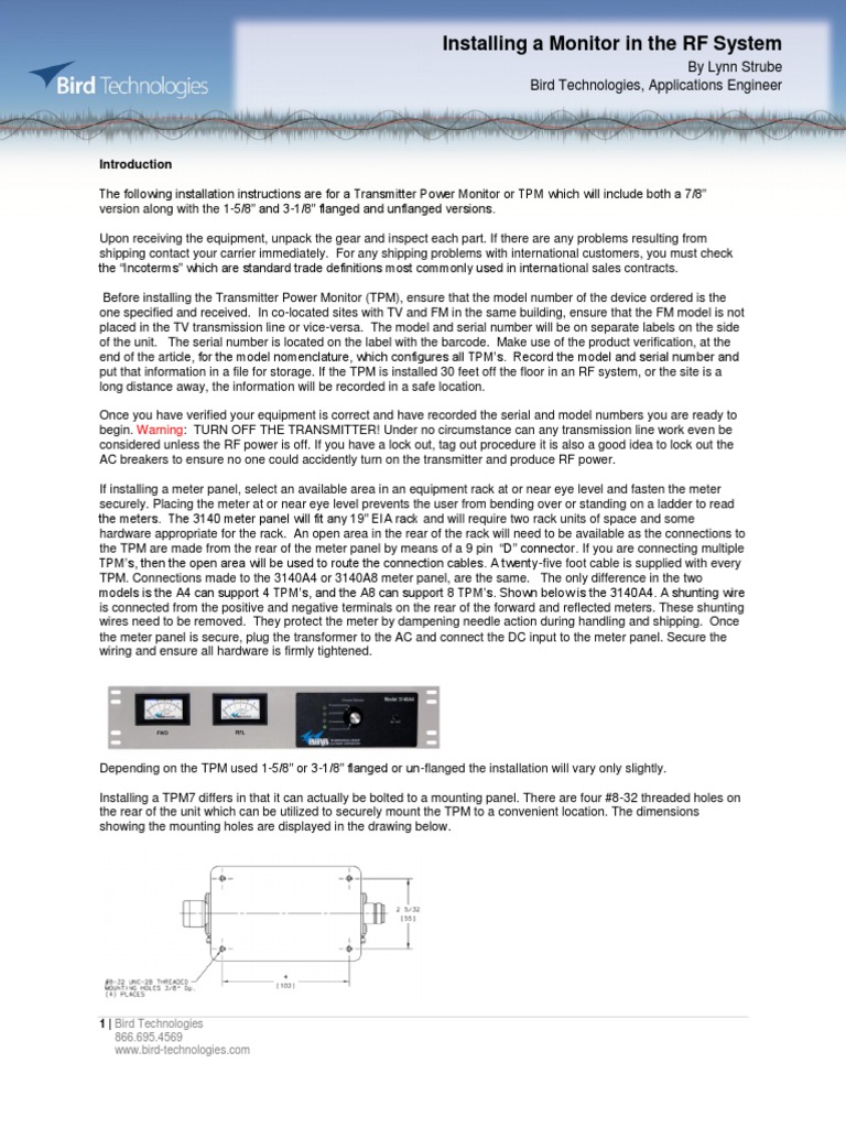 Installing Transmit Power Monitor in RF System | PDF | Electrical ...