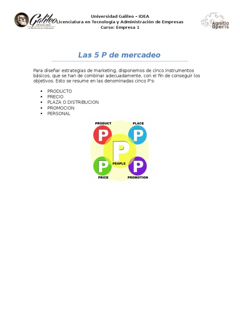 Las 5 P de mercadeo | Producto (Negocio) | Negocios