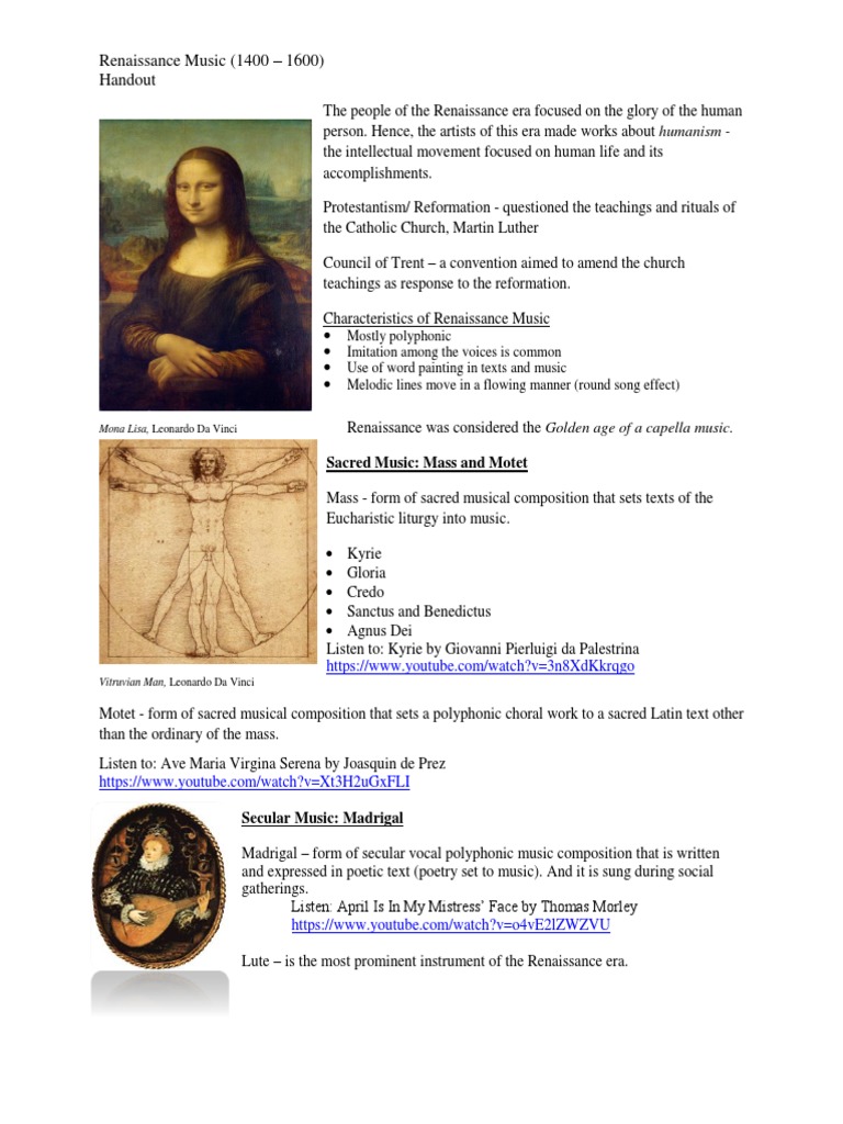 Key Features of Renaissance Music | PDF | Social Science