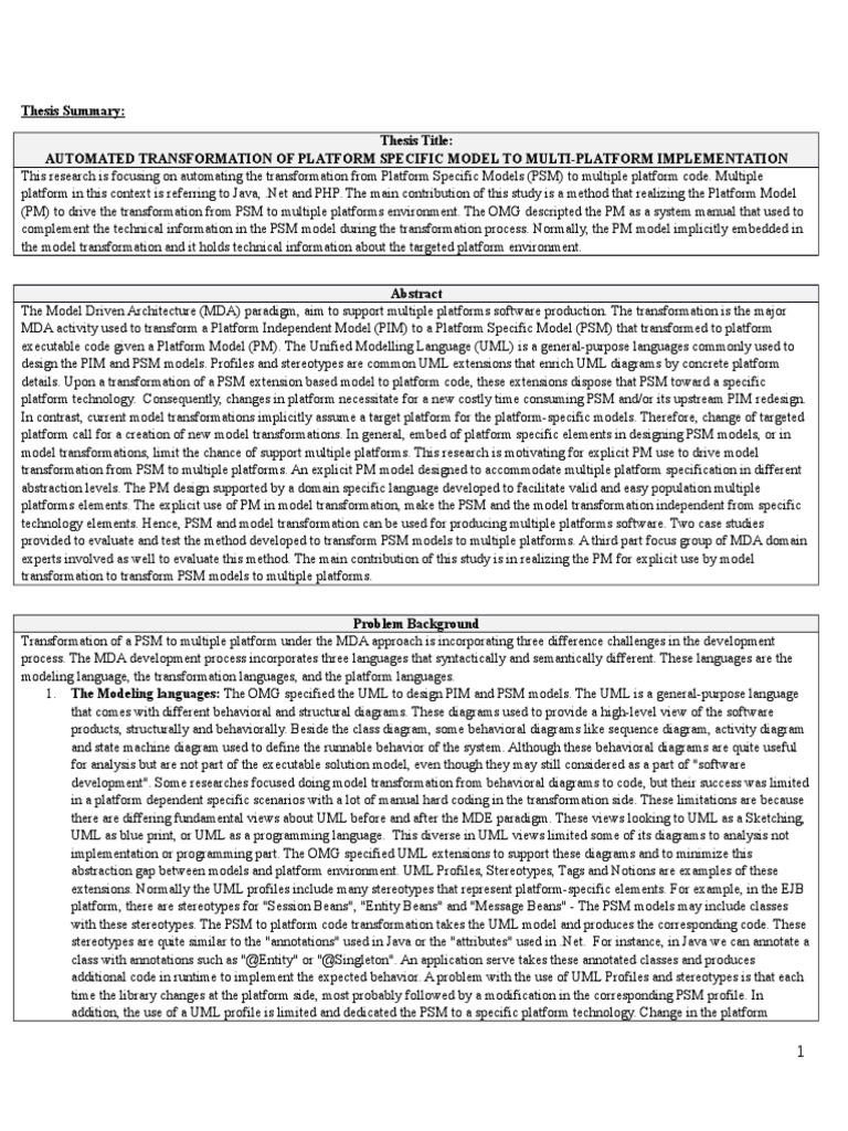MDA Evaluation Sheet v.2 | PDF | Object Management Group | Unified ...