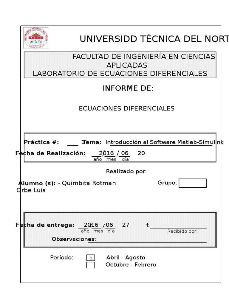 Informe Matlab 1 | PDF | Matlab | Enseñanza de matemática