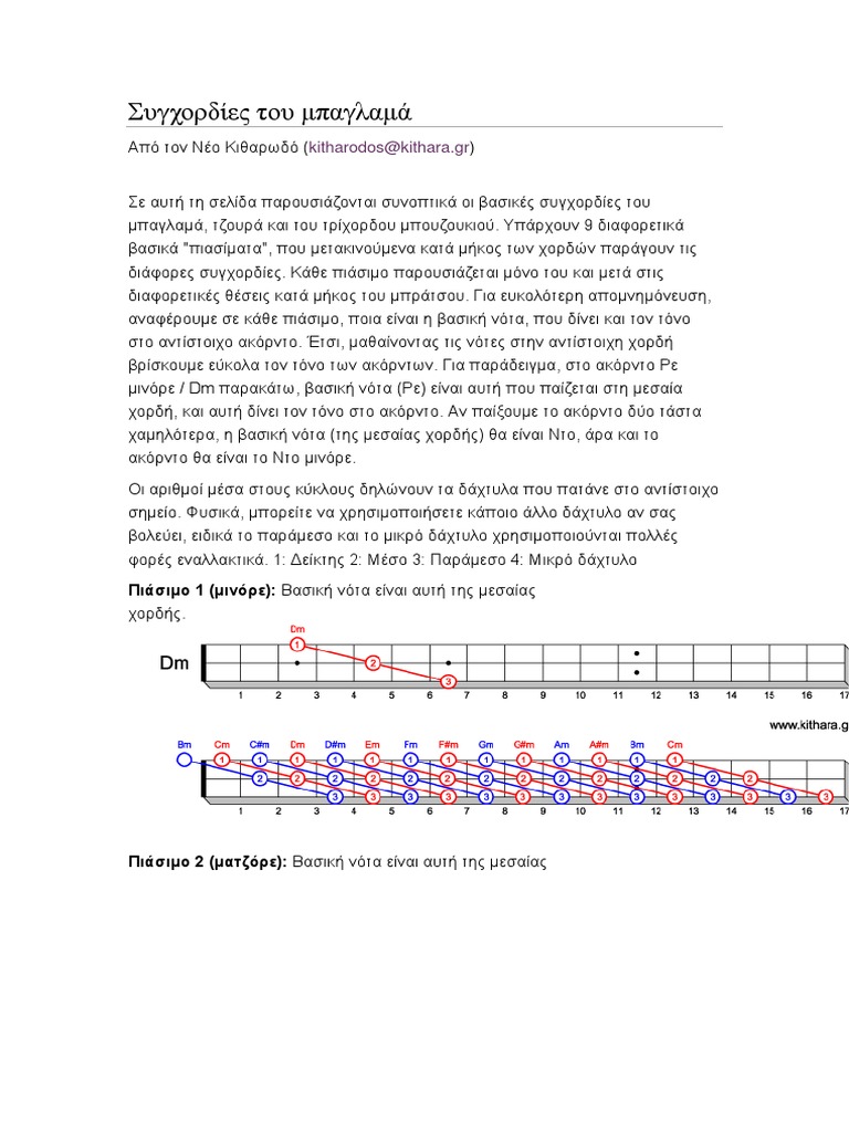 Συγχορδίες μπαγλαμά PDF | PDF