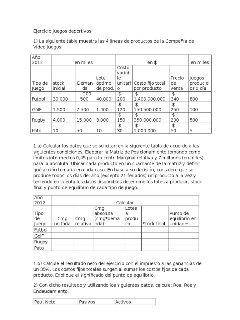 19822-Ejercicios CMG - Matriz de Posicionamiento | PDF | Disco compacto | Presupuesto