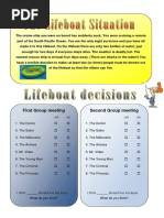 Exercise 2 - The Lifeboat Activity | PDF | Social Science | Wellness
