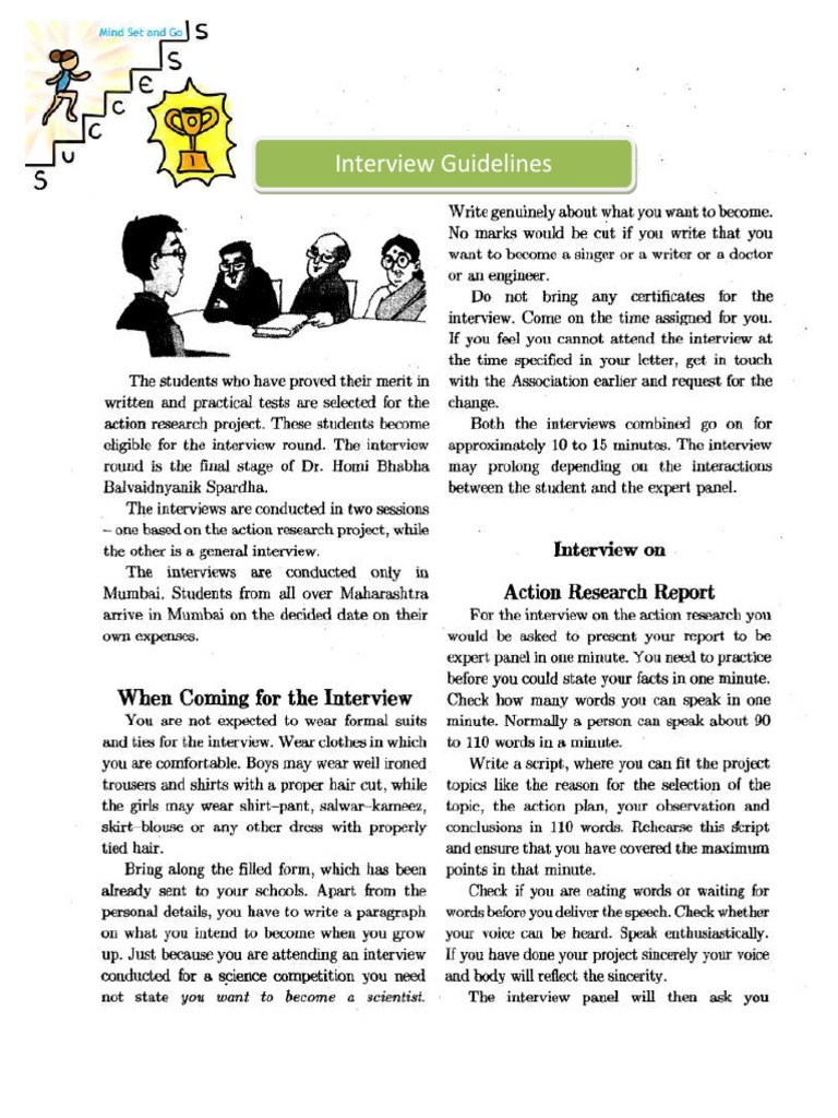 STD VI - DR Homi Bhabha - Interview Guidelines | PDF