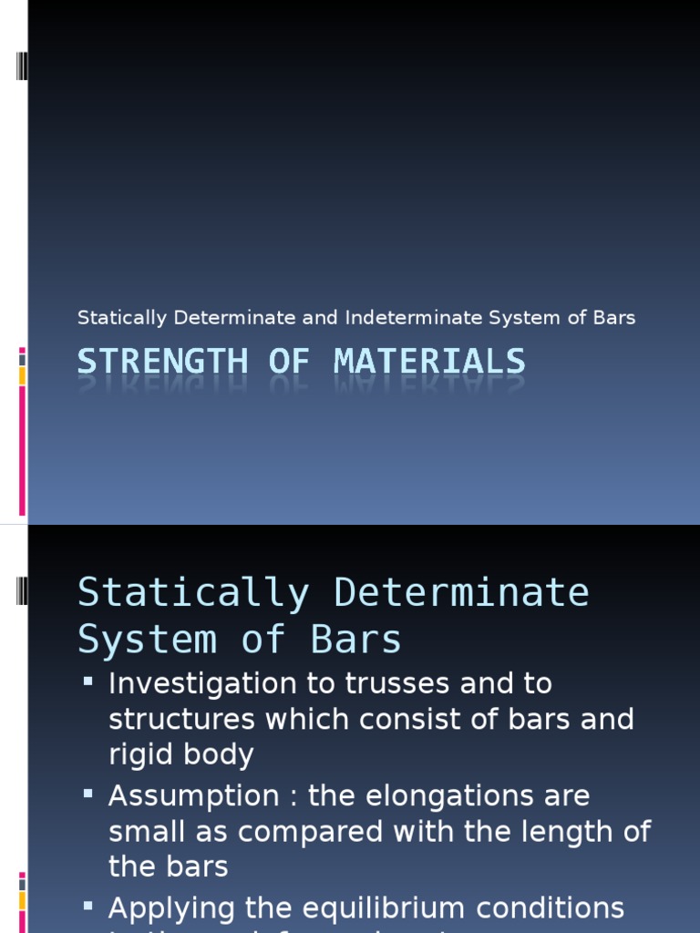 03 Statically Determinate and Indeterminate System | PDF | Truss ...