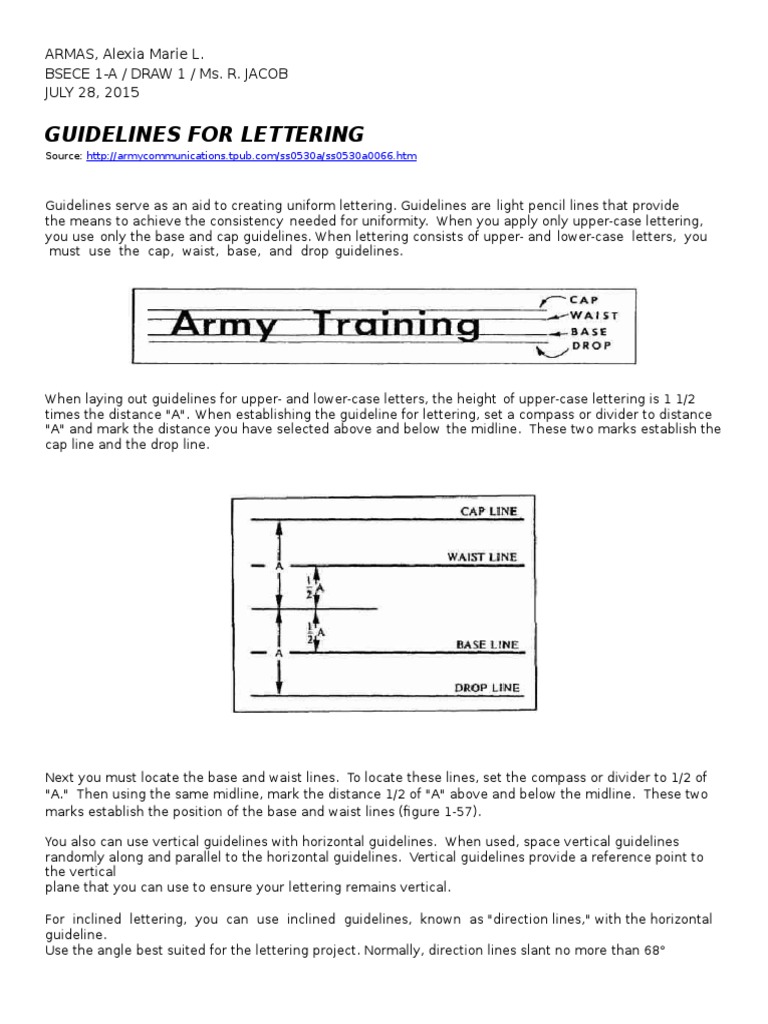 Guidelines For Lettering | PDF | Letter Case | Alphabet