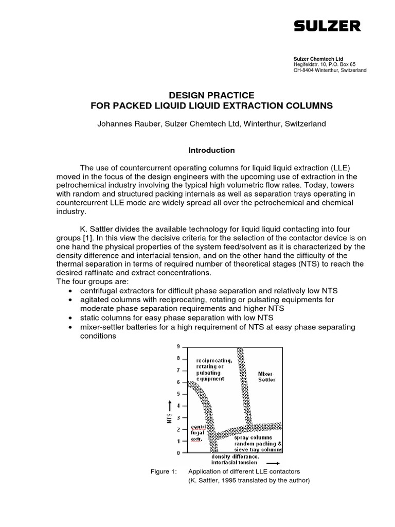 Extraction Column Design Sulur PDF | PDF | Distillation | Phase (Matter)