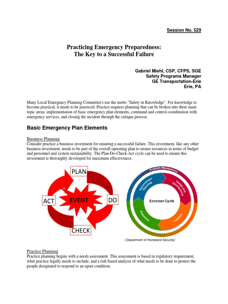 Practicing Emergency Preparedness: The Key To A Successful Failure ...